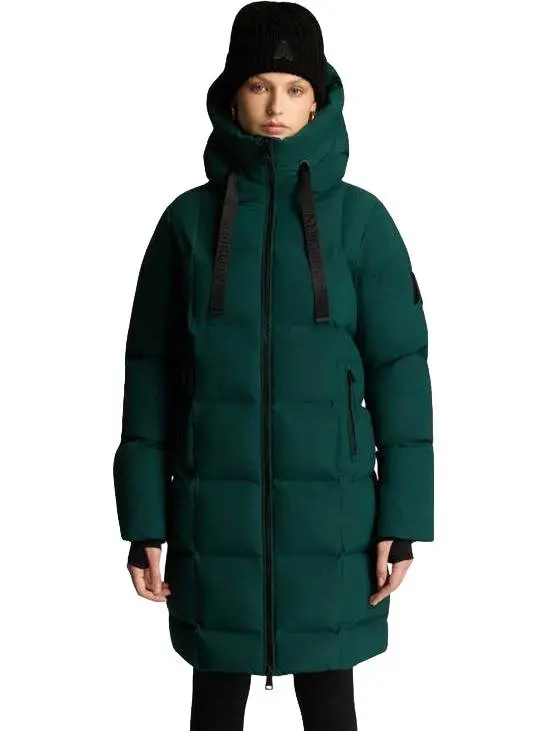 ALPENHAUS Cluze Mid-length Puffer With Square Quilting - Forest Green