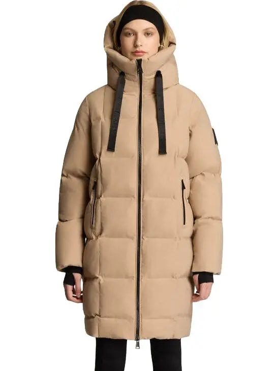 ALPENHAUS Cluze Mid-length Puffer With Square Quilting - Sandstone