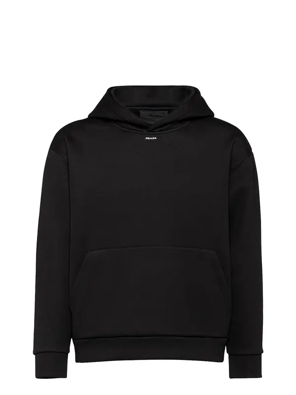 Prada Cotton Logo Hoodie - Nero