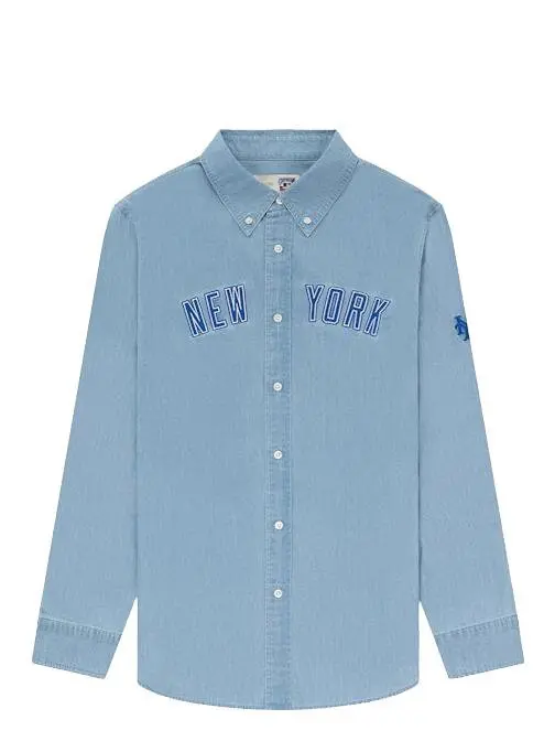 Aimé Leon Dore X New York Mets Chambray Shirt - Light Wash
