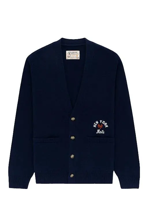 Aimé Leon Dore X New York Mets Merino Cardigan - Navy Blue