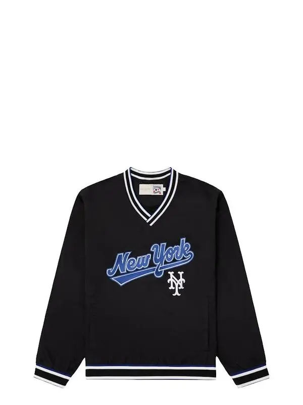 Aimé Leon Dore X New York Mets Nylon V-neck Pullover - Black