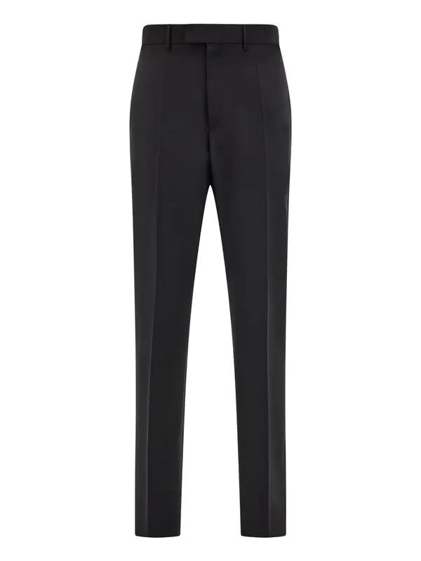 FERRAGAMO Cotton Canvas Trousers - Black