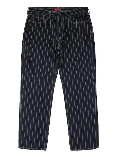 Supreme Levi's Pinstripe 550 Jeans - Black