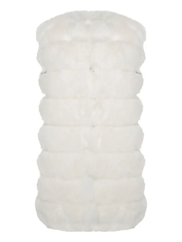 Theia Fox-like Faux Fur Vest - White