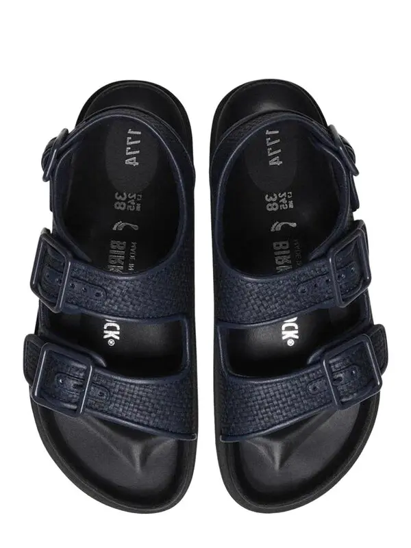 BIRKENSTOCK Milano Raffia Sandals - Dark Navy