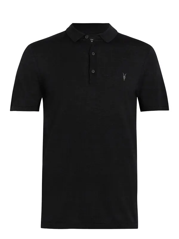 ALLSAINTS Merino Wool Mode Polo Shirt - Black