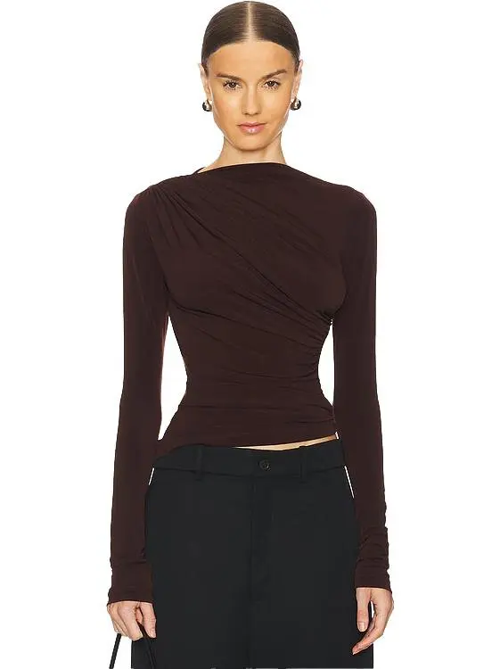 L'academie By Marianna Tullah Top - Chocolate Brown