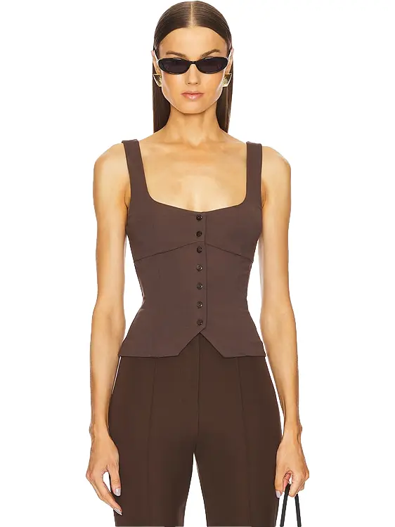 L'academie By Marianna Evonne Top - Chocolate Brown