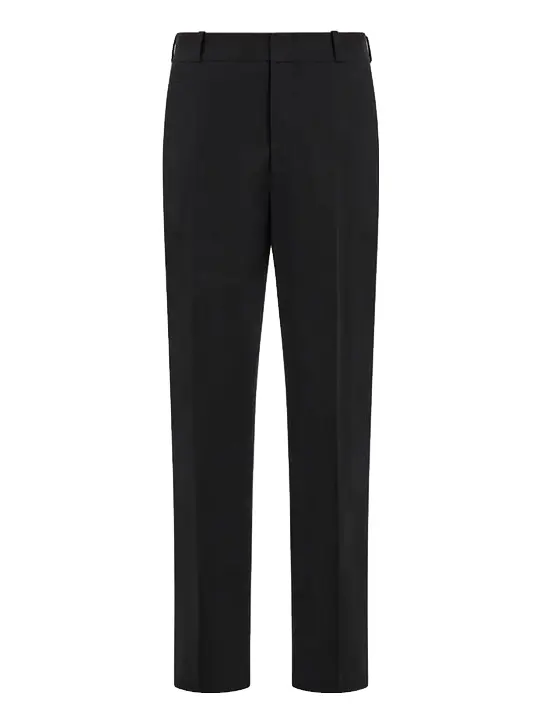FERRAGAMO Flat Front Tailored Trousers - Black