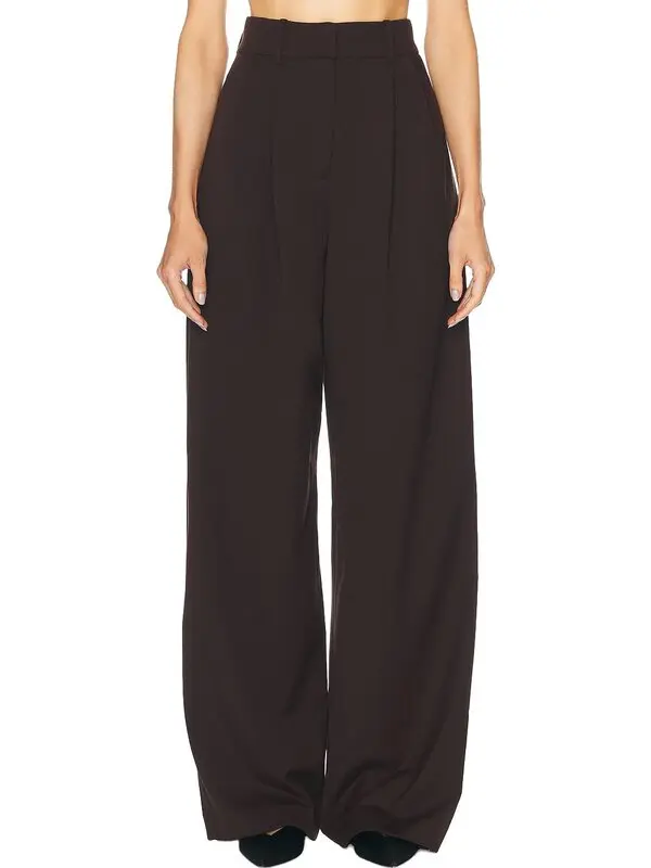 L'academie The High Waist Trouser - Dark Brown
