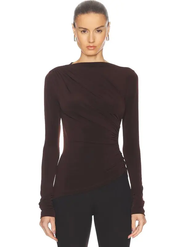 L'academie By Marianna Tullah Top - Chocolate Brown