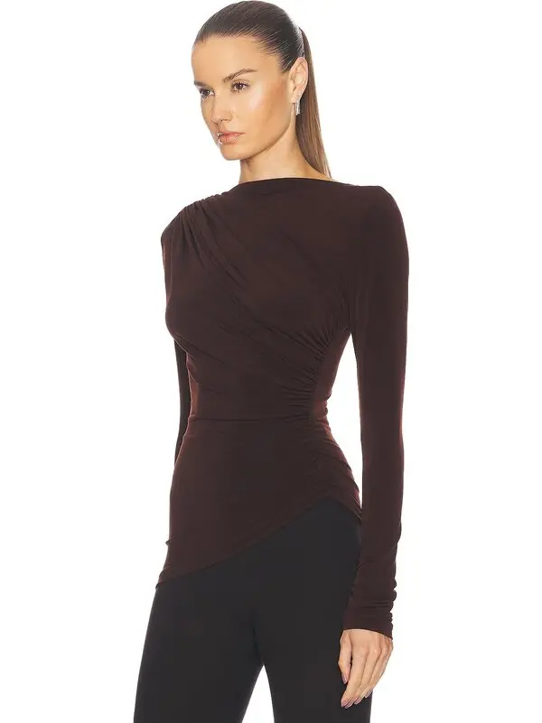 L'academie By Marianna Tullah Top - Chocolate Brown