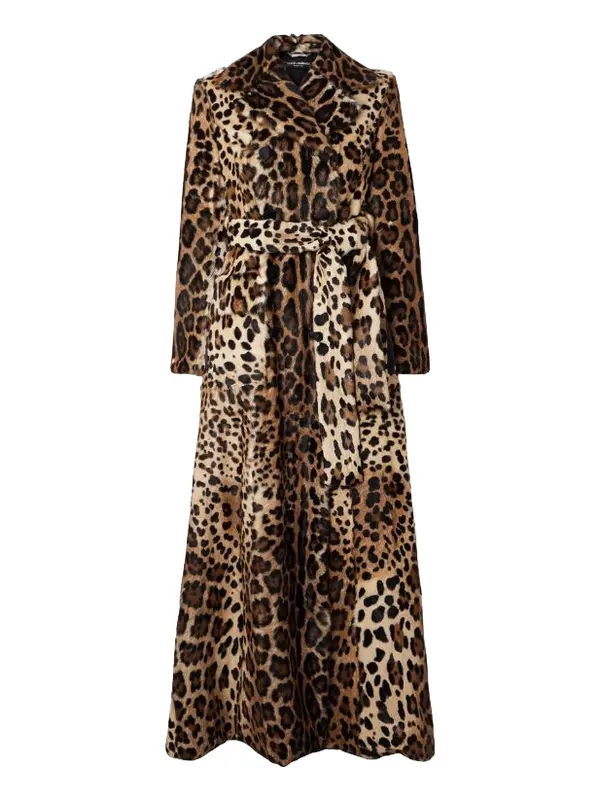 Dolce & Gabbana Leopard-print Goat Hair Coat - Animal Print