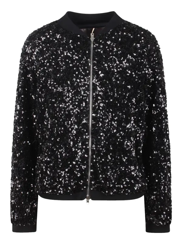 Herno Sequin-embellished Bomber Jacket - Black