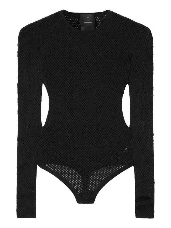 Wardrobe.NYC Rhw Web Wool-blend Fishnet Bodysuit - Black
