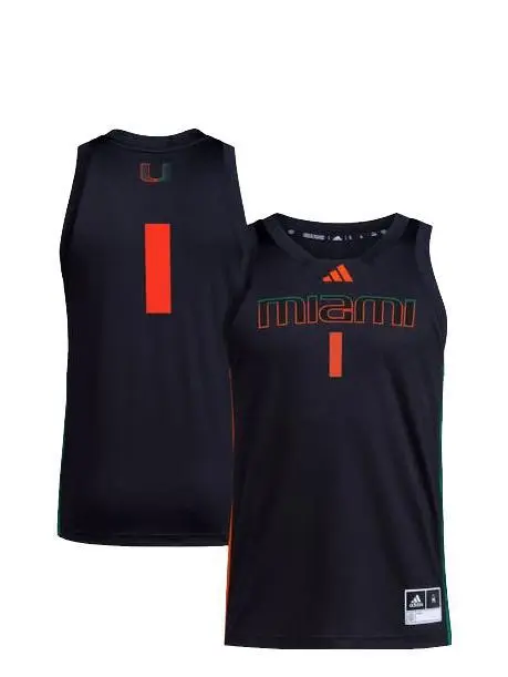 Adidas Miami Hurricanes Swingman Jersey - Black
