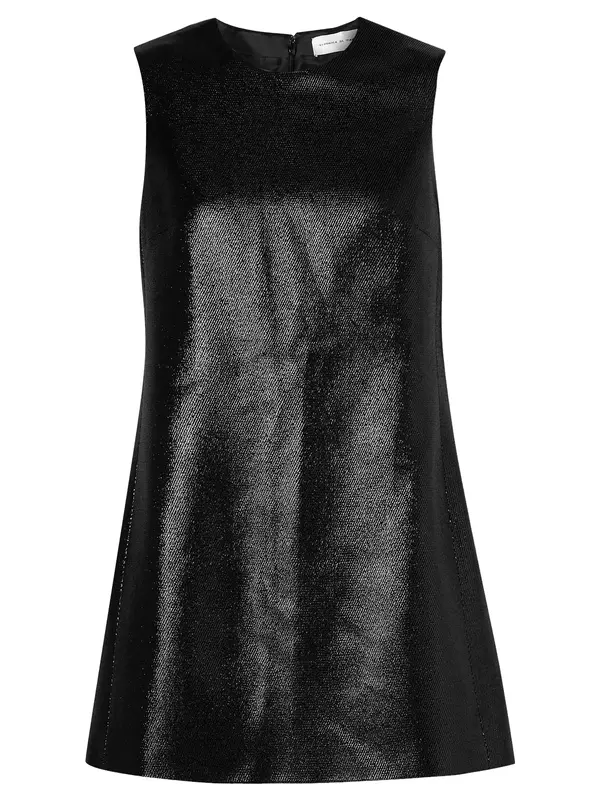Veronica De Piante Yara Paneled Coated Wool-blend Twill Mini Dress - Black