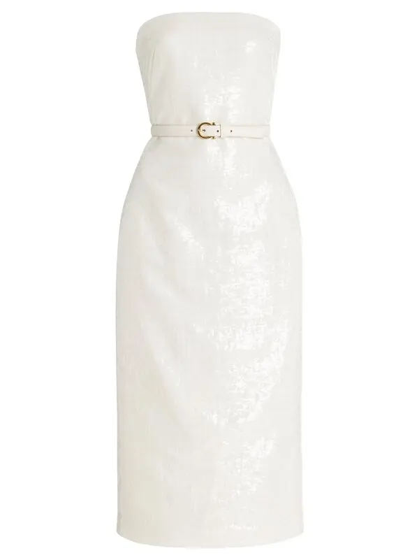 ANDRES OTALORA Sequin Midi Dress - White