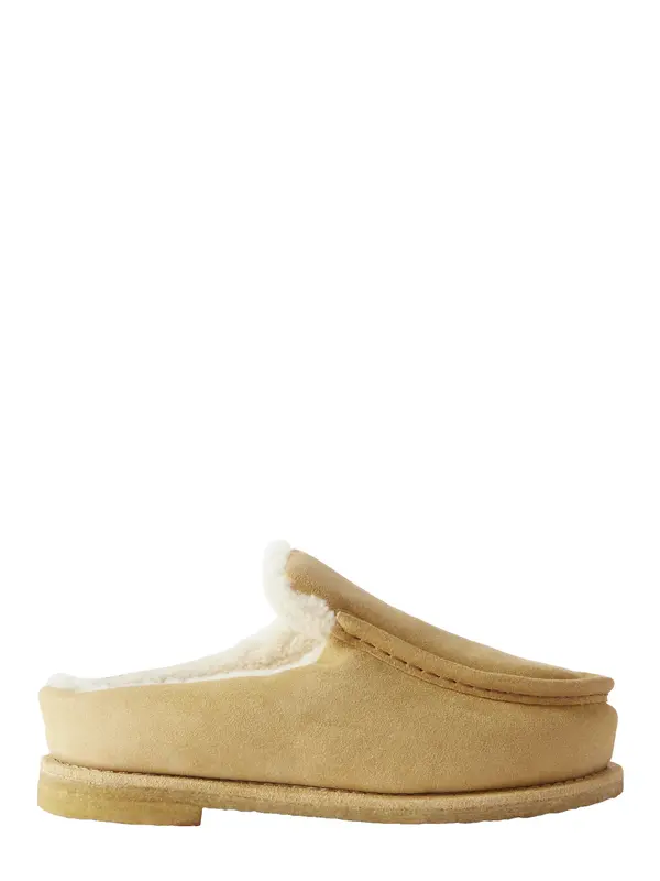 JW Anderson Shearling-lined Suede Loafers - Brown