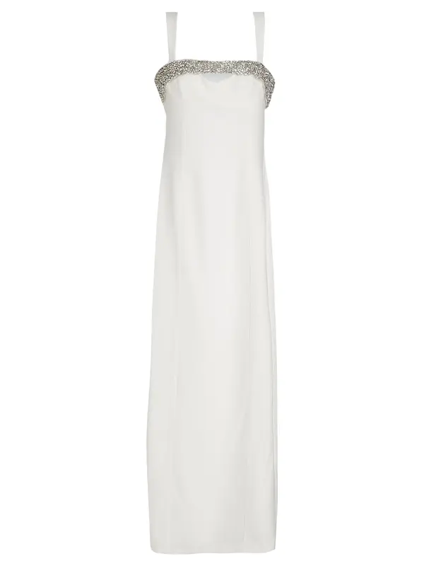Simkhai Lennox Crystal-embellished Crepe Gown - White