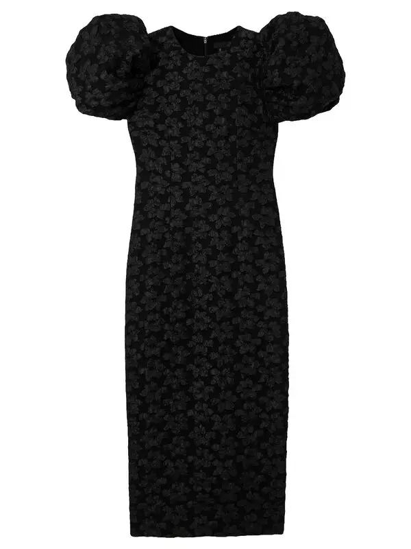 ROTATE BY BIRGER CHRISTENSEN Ruby Cloqué Midi Dress - Black