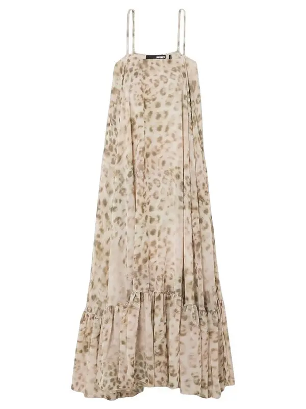 ROTATE BY BIRGER CHRISTENSEN Leopard-print Chiffon Maxi Dress - Animal Print