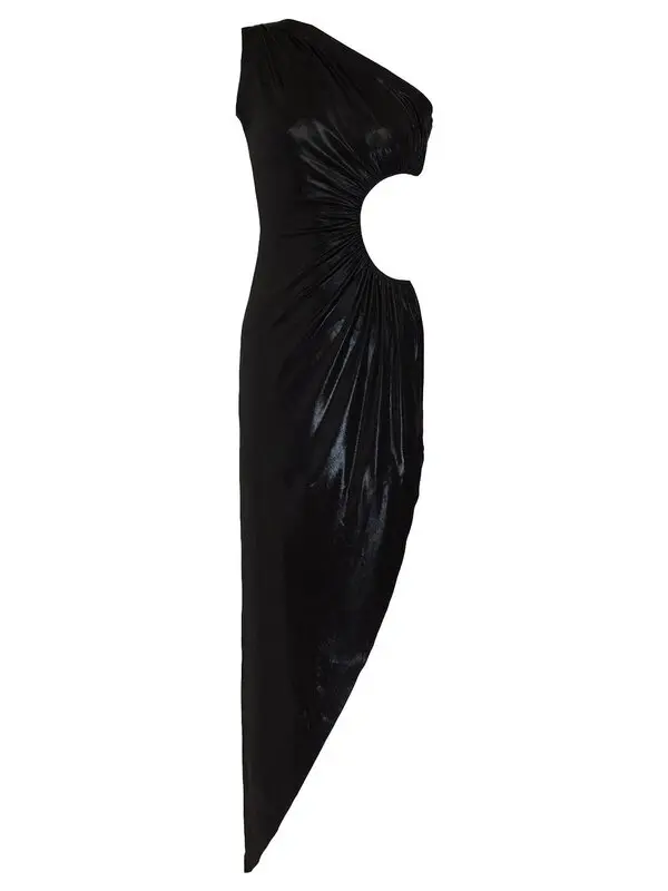 Norma Kamali One-shoulder Cutout Maxi Dress - Black