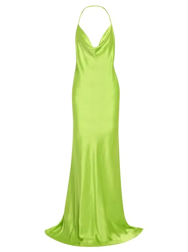 Michelle Mason Open Back Gown - Bright Yellow