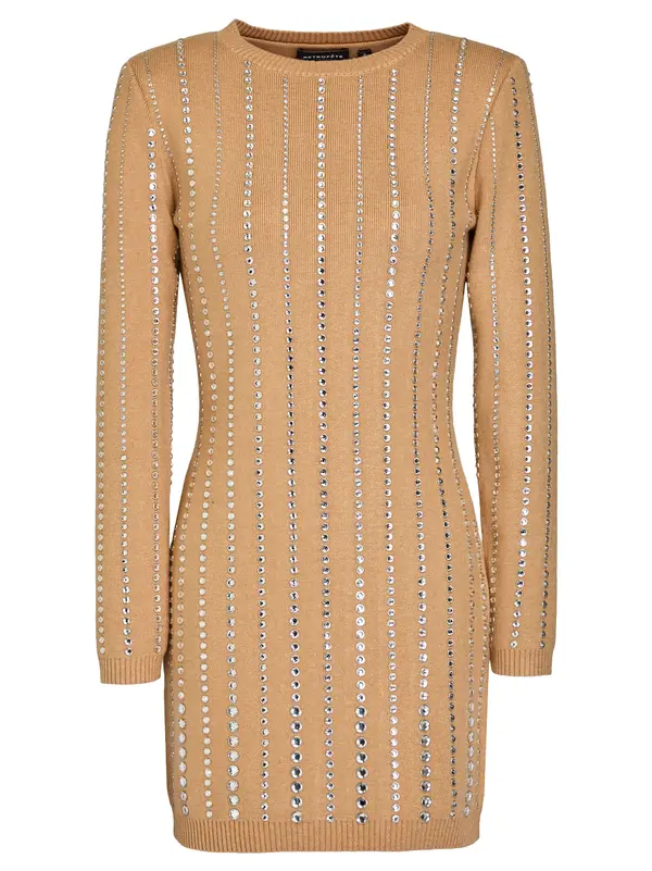 Retrofete Virginia Embellished Mini Dress - Sand