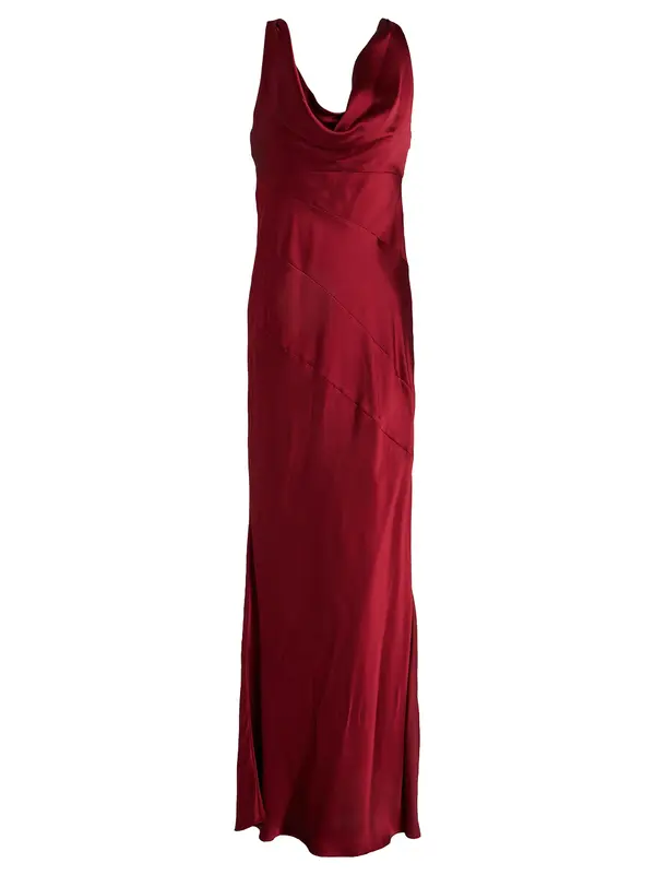 NICHOLAS Draped Silk-blend Satin Gown - Merlot