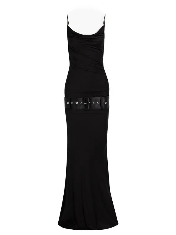 Retrofete Deia Belted Maxi Dress - Black