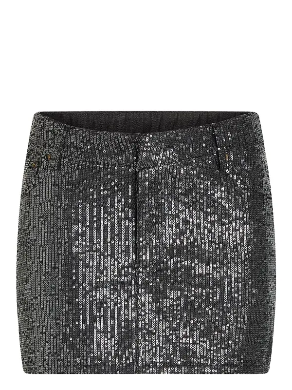 Remain Birger Christensen Sequined Cotton-twill Mini Skirt - Black