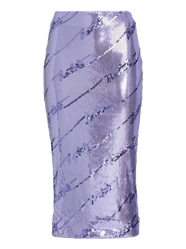 Remain Birger Christensen Sequined Stretch-mesh Midi Skirt - Lavender