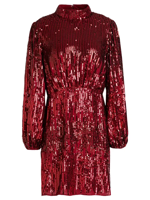 Rixo Samantha Sequined Mini Dress - Claret