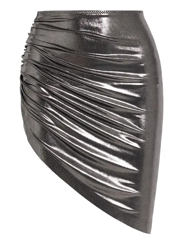 Norma Kamali Diana Draped Mini Skirt - Gunmetal
