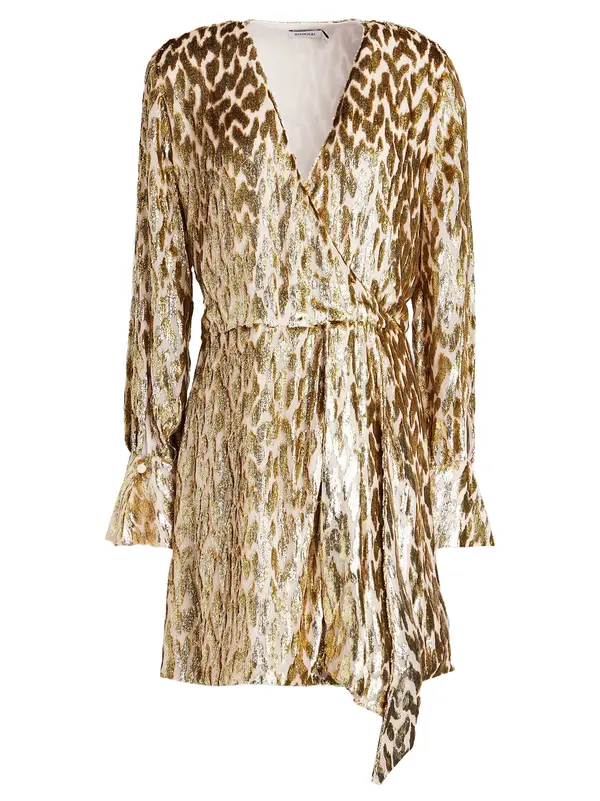 Simkhai Camryn Metallic Fil Coupé Mini Dress - Gold