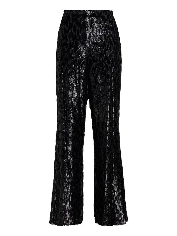 Simkhai Shivon Metallic Wide-leg Pants - Black