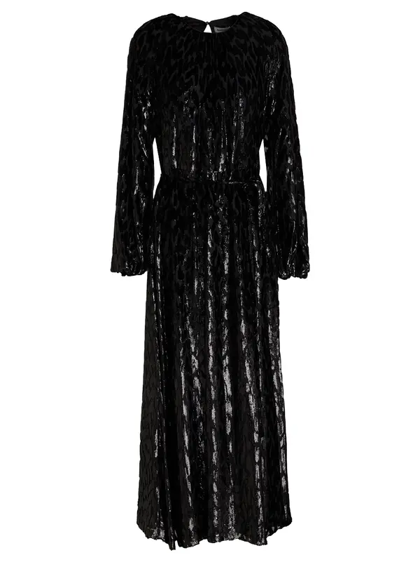 Simkhai Odina Metallic Fil Coupé Midi Dress - Black
