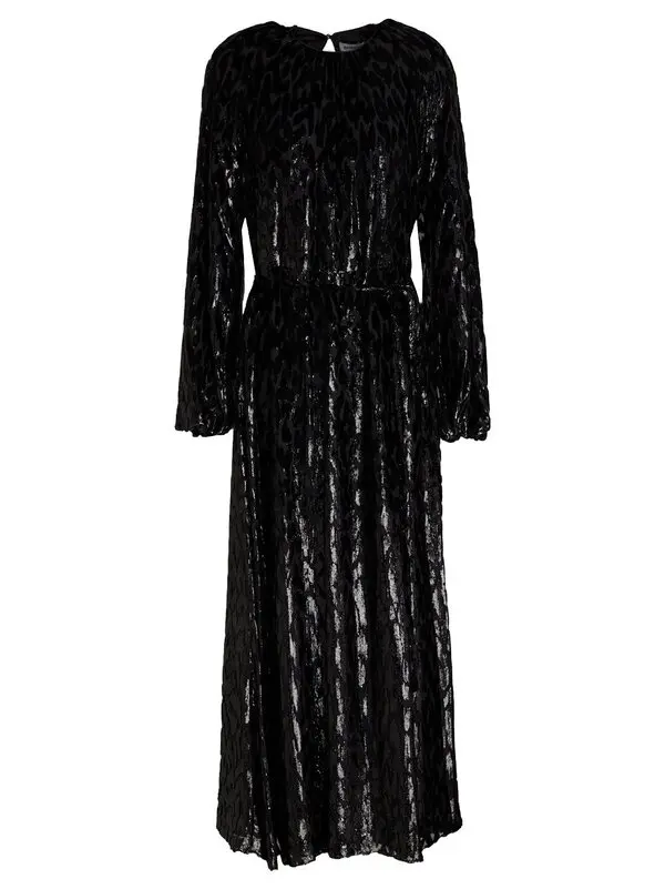Simkhai Odina Metallic Fil Coupé Midi Dress - Black