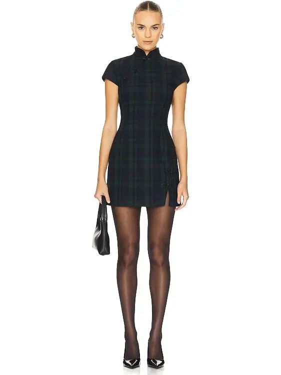 SAU LEE Wendy Dress - Green Tartan