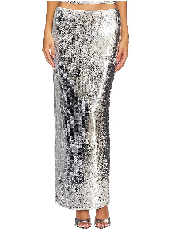 LOVERS AND FRIENDS Lilium Metallic Skirt - Silver