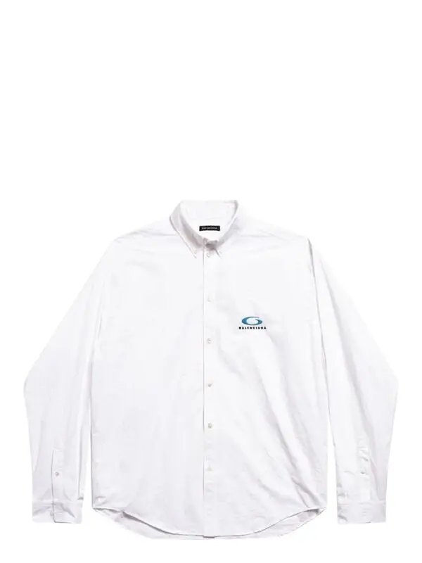 Balenciaga Logo-embroidered Cotton Shirt - White