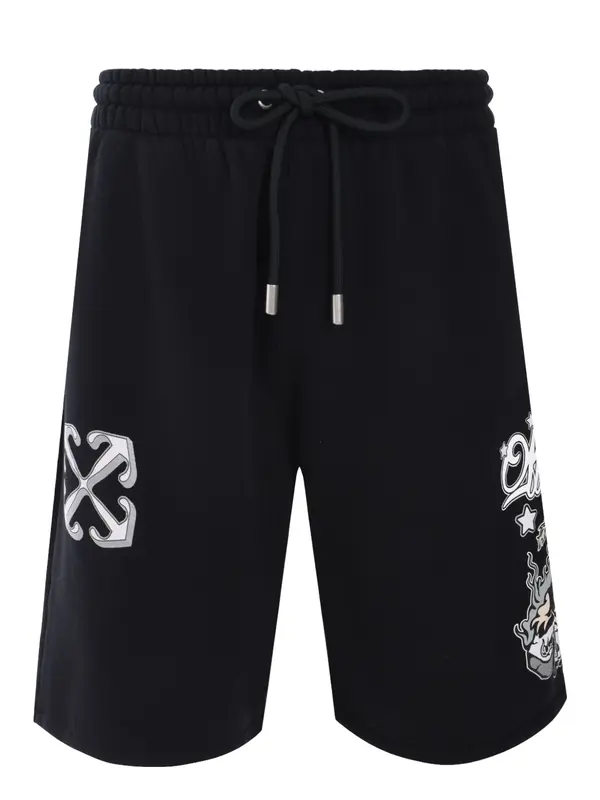 Off-White Dragon Printed Shorts - Black
