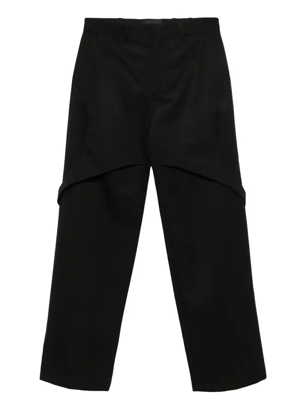 HELIOT EMIL Layered Twill Trousers - Black