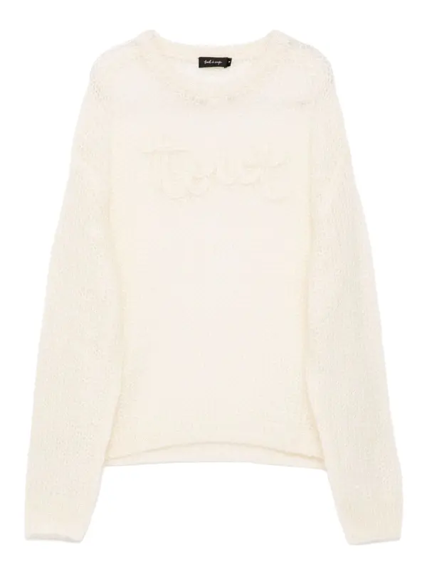 TOUT A COUP Embroidered Logo Jumper - Neutrals