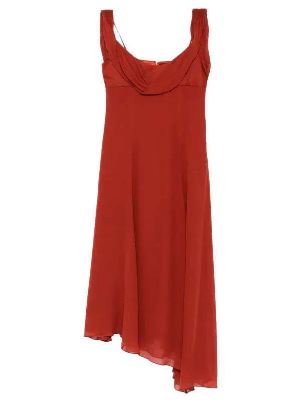 DEL CORE Draped Midi Dress - Red