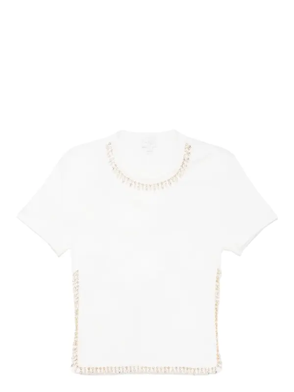 Giambattista Valli Crystal-embellished T-shirt - White