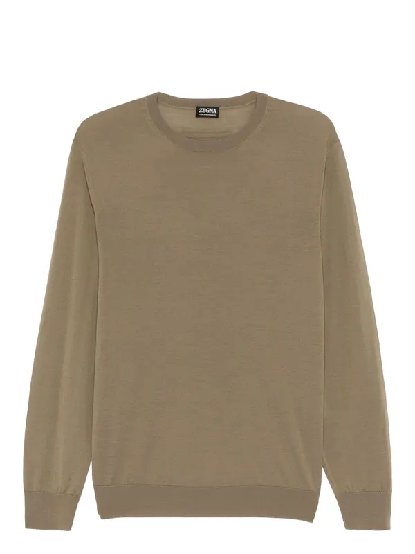 Zegna Wool Crew Neck Sweater - Green