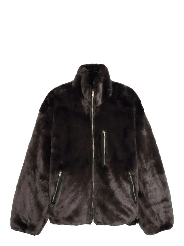 SONG FOR THE MUTE Faux Fur Track Jacket - Brown